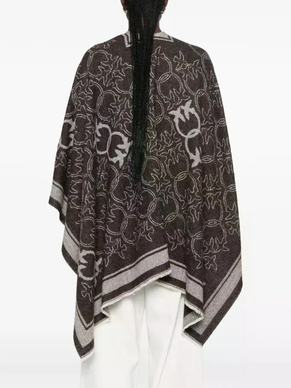 Pinko Logo-jacquard Fringed Poncho
