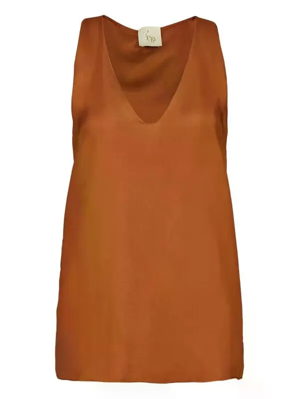 PAULA Serena V-neck Silk Tank Top