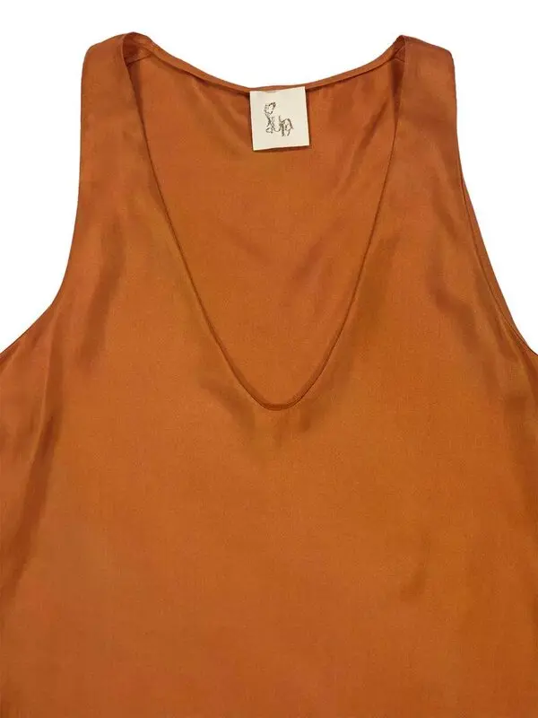 PAULA Serena V-neck Silk Tank Top