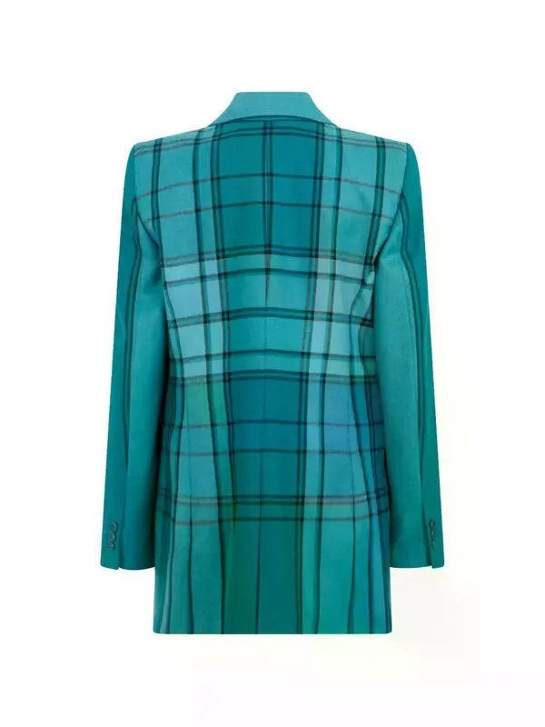 Alberta Ferretti Double-breasted Checkered Blazer