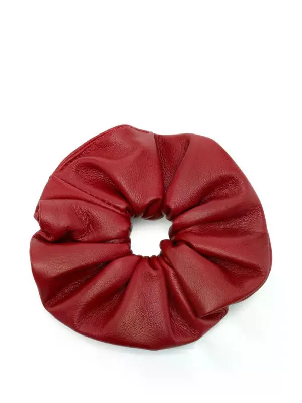 MANOKHI Leather Scrunchie - Red