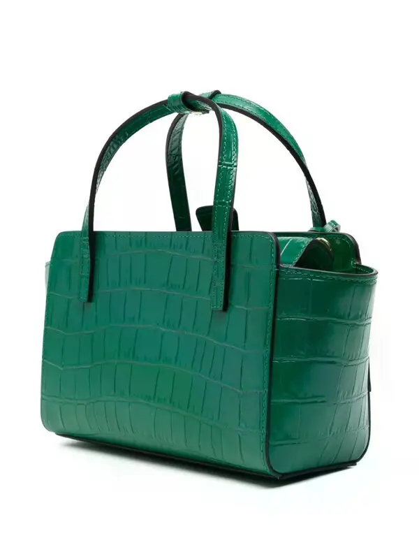 HIDESINS Flap S Cocco Croc-effect Leather Tote Bag - Green