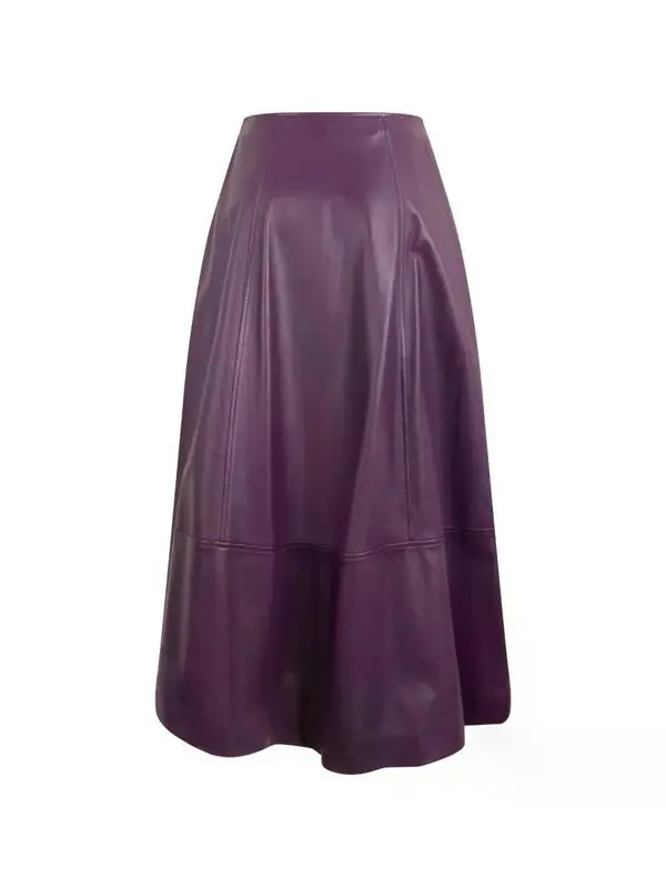 Alberta Ferretti Pleated Leather Skirt