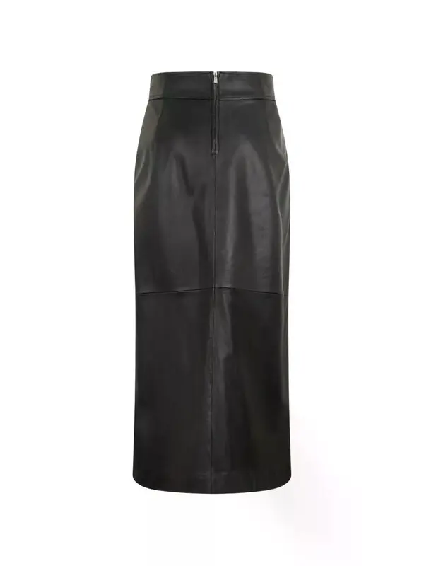 Alberta Ferretti Leather Pencil Midi Skirt