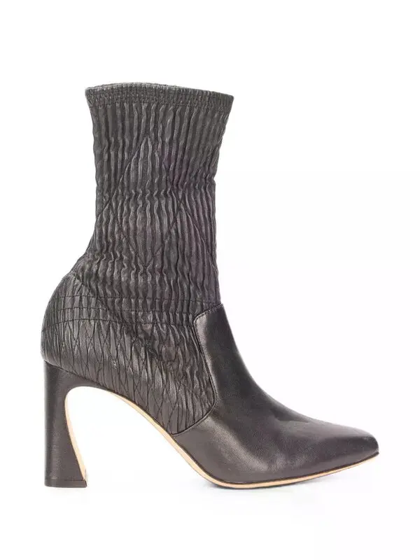 Alberta Ferretti Quilted Ruched Ankle Boots