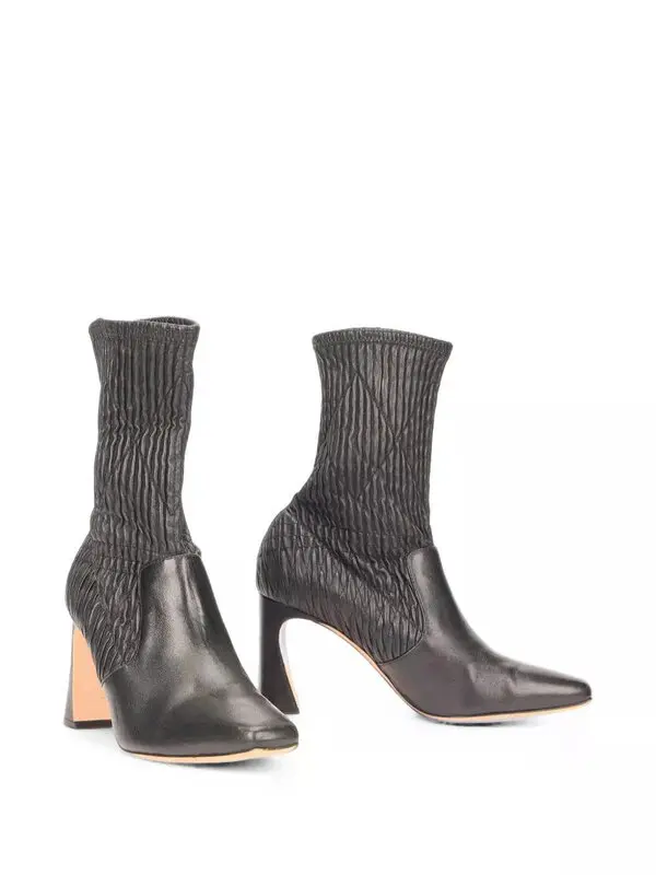 Alberta Ferretti Quilted Ruched Ankle Boots