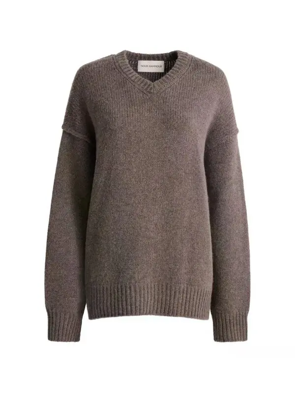 Nour Hammour Jude V-neck Sweater - Brown