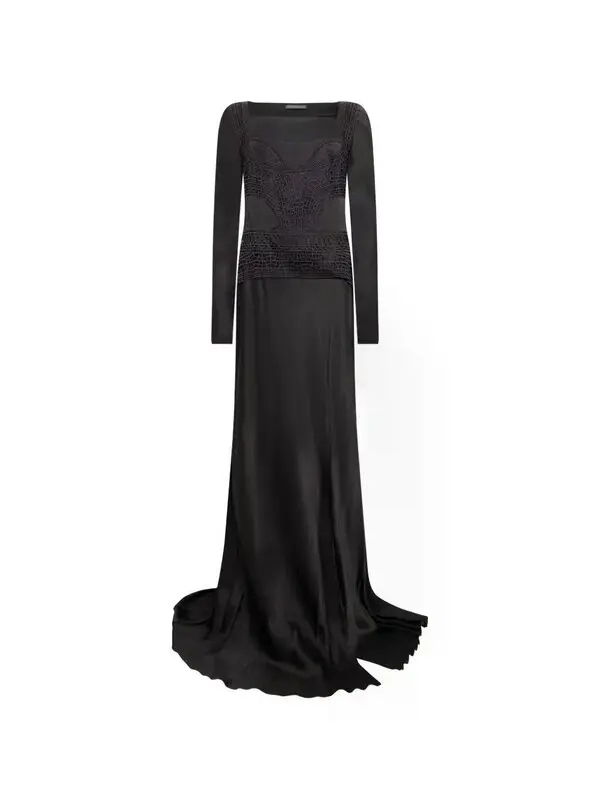 Alberta Ferretti Long-sleeve Gown