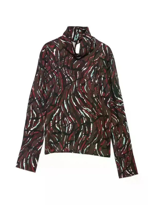 Proenza Schouler White Label Abstract-print High-neck Top