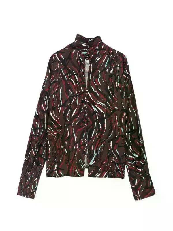 Proenza Schouler White Label Abstract-print High-neck Top