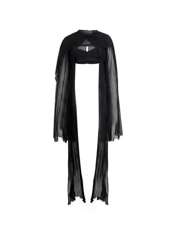 Alberta Ferretti Pleated Silk-chiffon Top