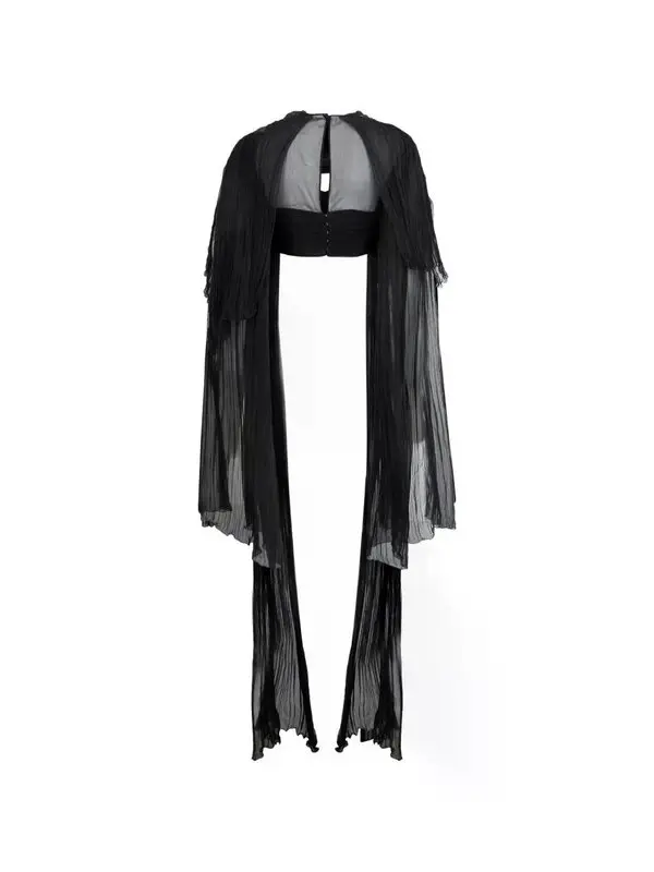 Alberta Ferretti Pleated Silk-chiffon Top