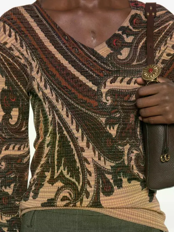Etro Paisley-print V-neck Sweater