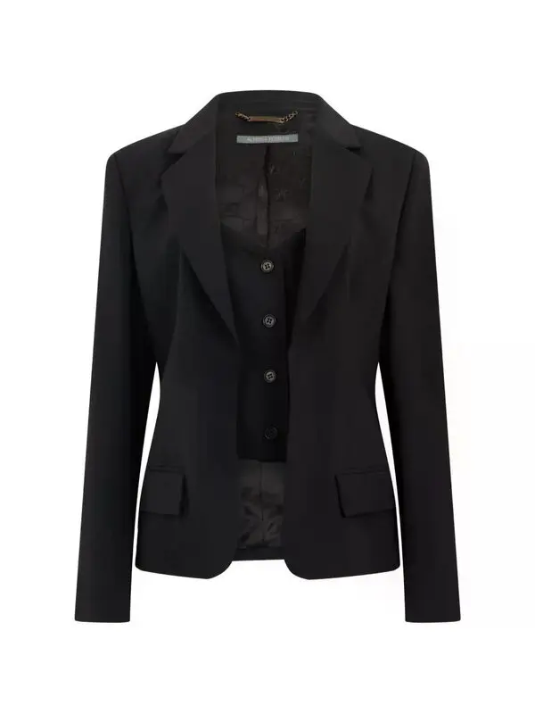 Alberta Ferretti Peak Lapel Layered Waistcoat Blazer