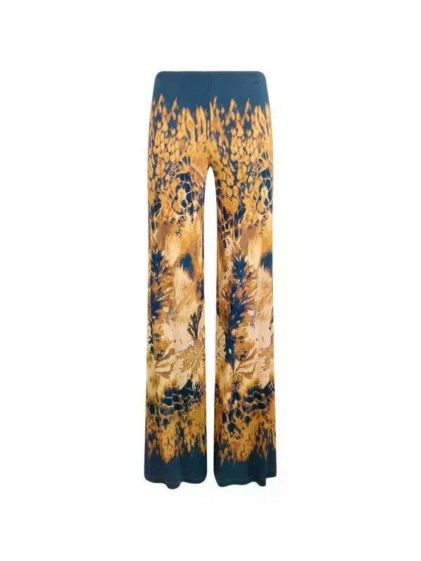 Alberta Ferretti Printed Flared Trousers - Blue