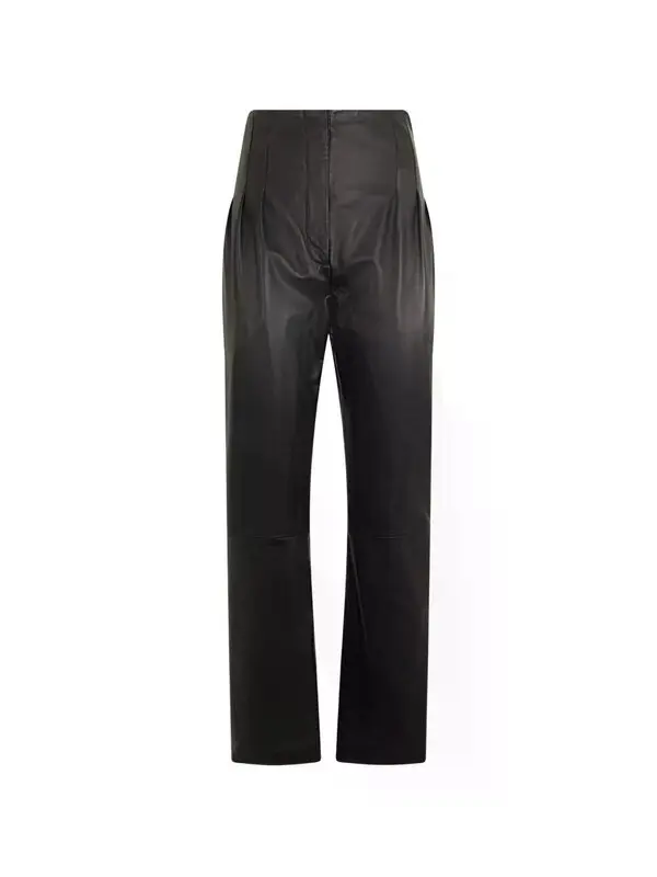 Alberta Ferretti Pleated Leather Trousers