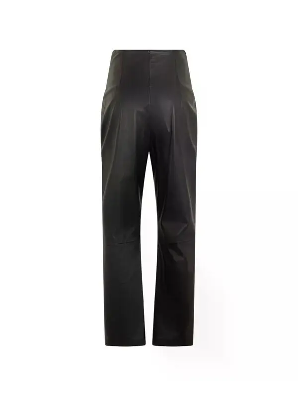 Alberta Ferretti Pleated Leather Trousers