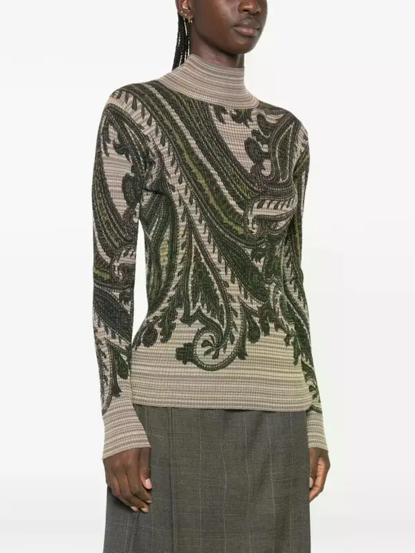 Etro Paisley-print High-neck Sweater