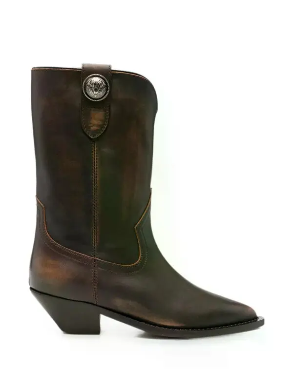 VIA ROMA 15 Western-style Pointed-toe Leather Boots