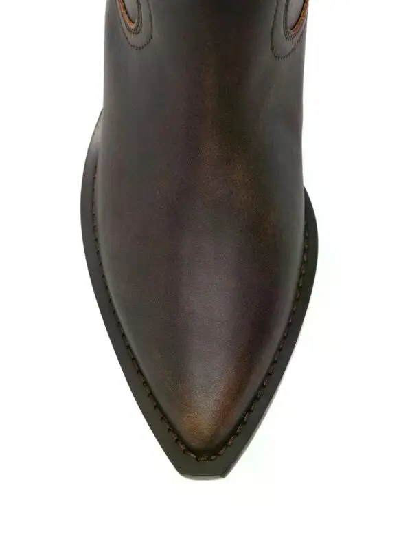 VIA ROMA 15 Western-style Pointed-toe Leather Boots