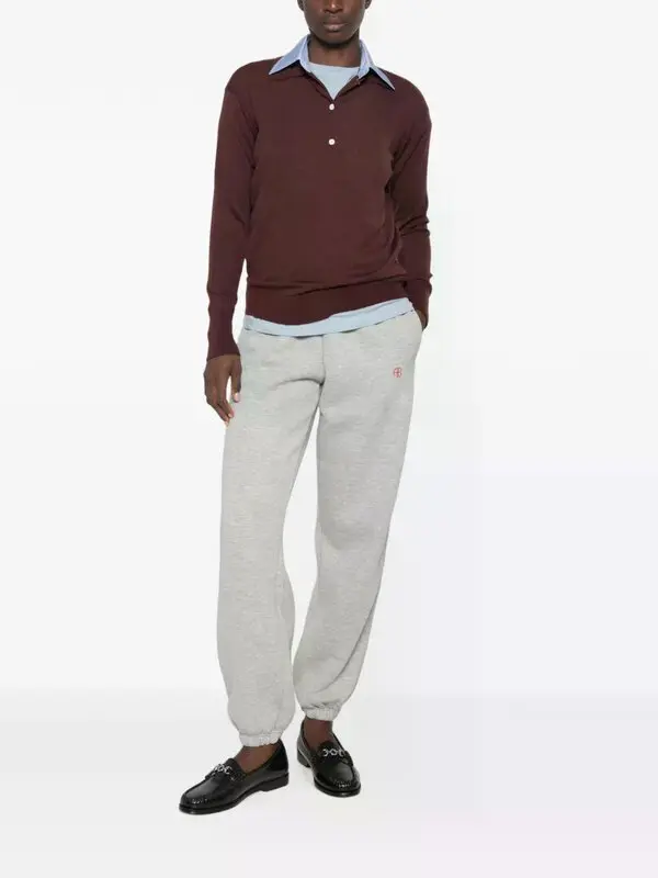 SYSTEM Button-placket Fine Knit Sweater