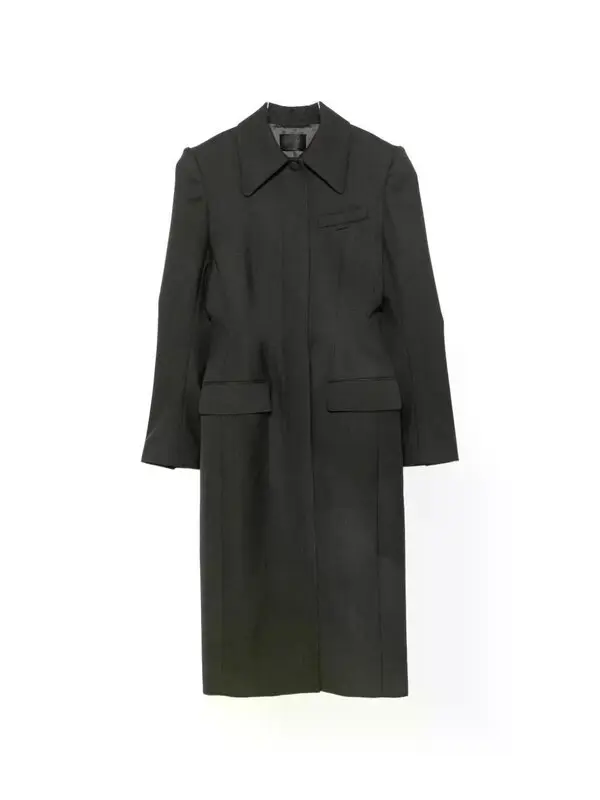 MUGLER Padded-shoulder Concealed-fastening Coat