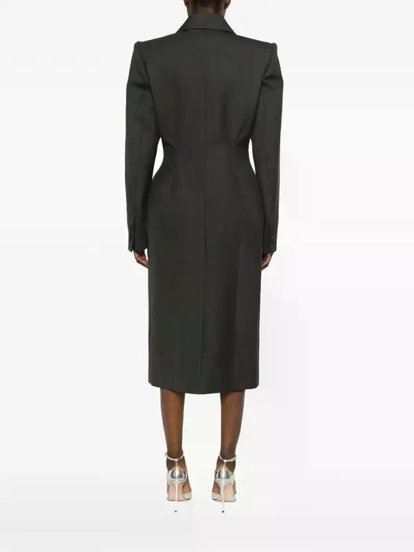 MUGLER Padded-shoulder Concealed-fastening Coat