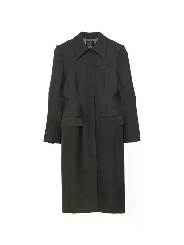 MUGLER Padded-shoulder Concealed-fastening Coat