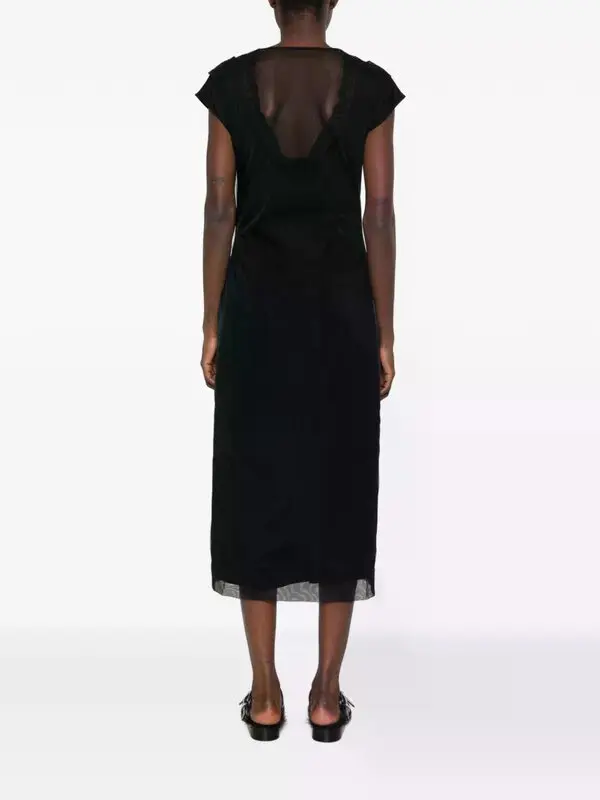 Simone Rocha Crystal Embellished Lace Trim Midi Dress