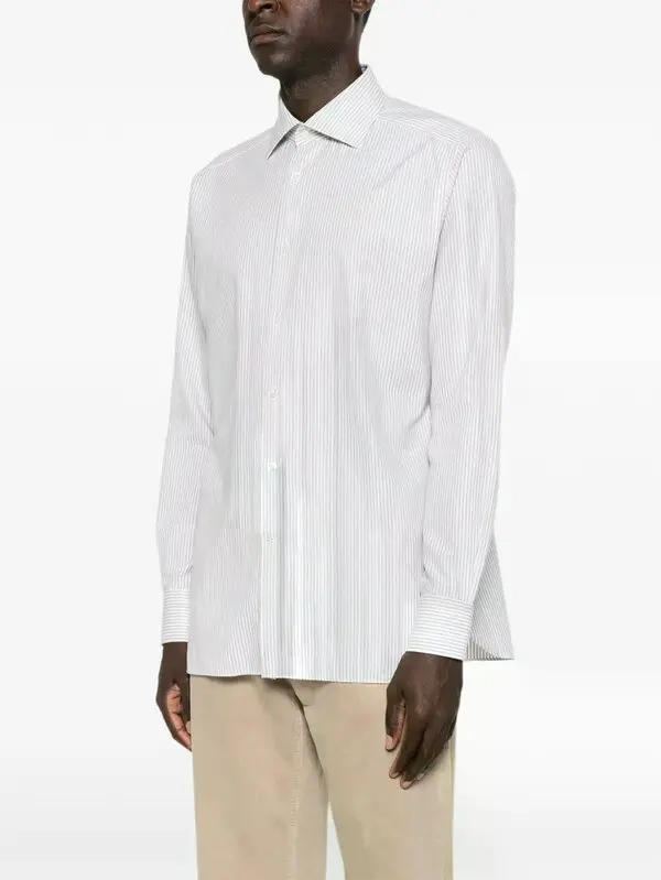 Zegna Vertical-stripe Long-sleeve Shirt