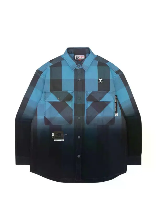 AAPE BY *A BATHING APE Moonface Gradient Plaid Shirt