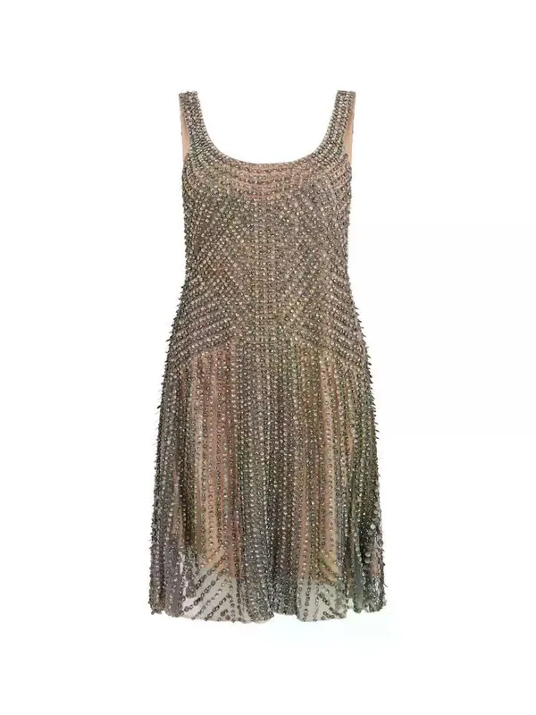 Alberta Ferretti Embellished Mini Dress - Silver