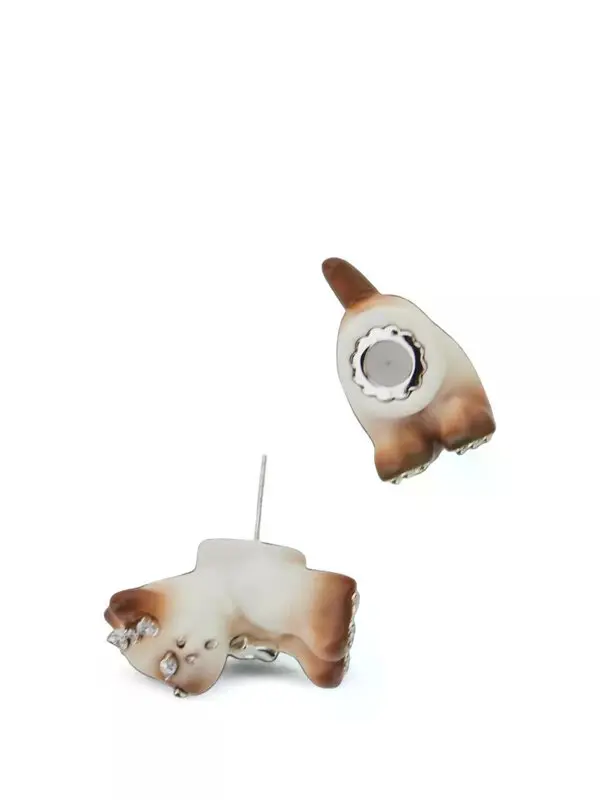 YVMIN Crystal-embellished Cat Earrings