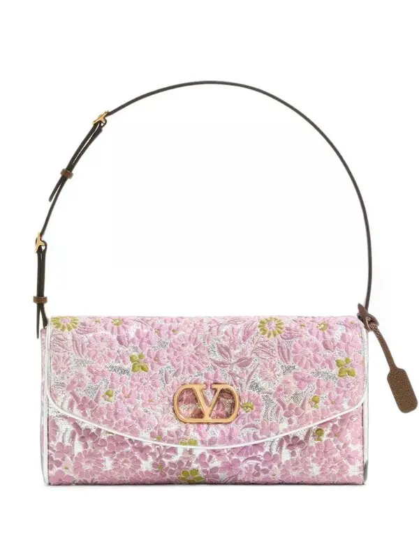 Valentino Garavani Devain Small Shoulder Bag In Jacquard Lurex Fabric