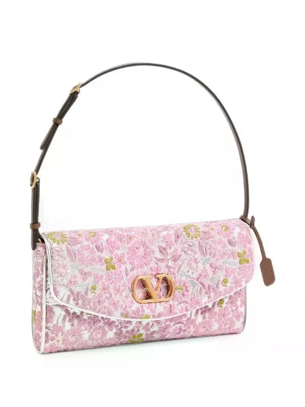 Valentino Garavani Devain Small Shoulder Bag In Jacquard Lurex Fabric
