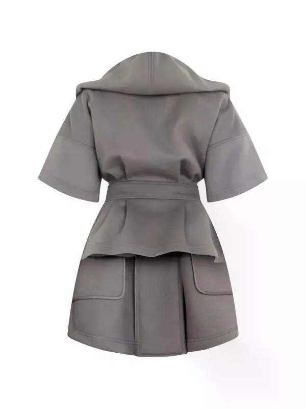Alberta Ferretti Belted Hooded Jacket