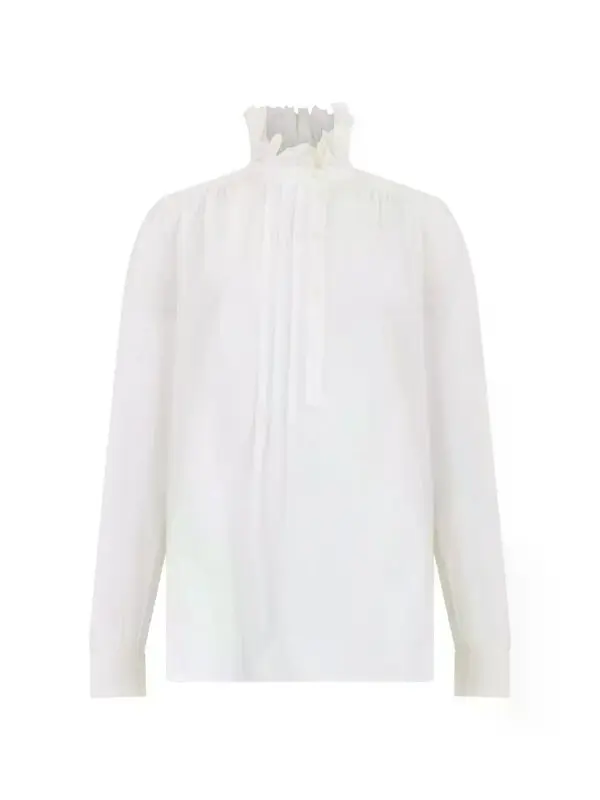 Alberta Ferretti Ruffled High-neck Shirt