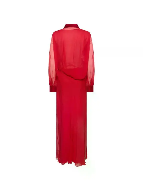 Alberta Ferretti Silk Maxi Dress With Knot Detail