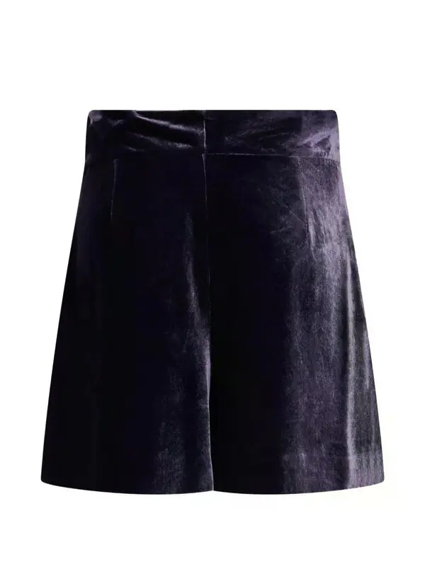 Alberta Ferretti Flared Velvet Shorts