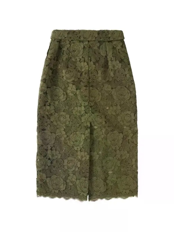 Simone Rocha Peeling Floral Lace Midi Skirt