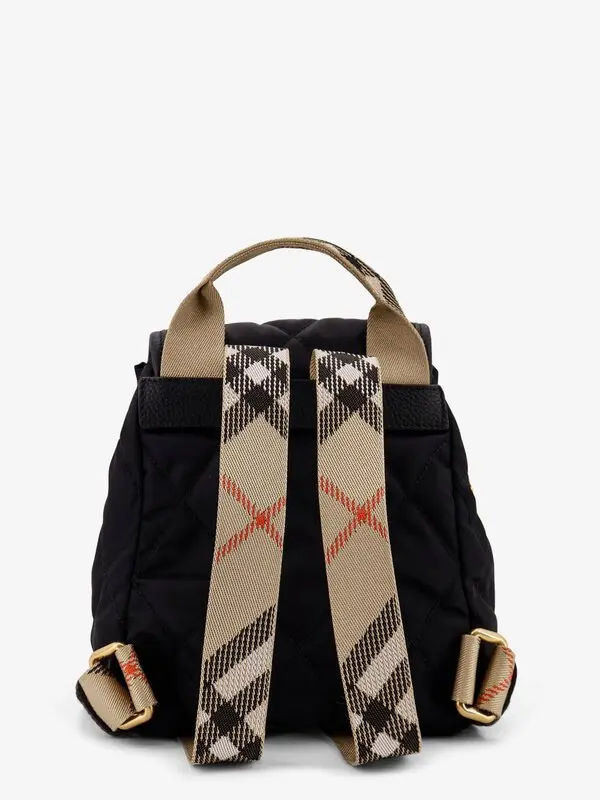 Burberry Mini Quilted Nylon Backpack With Leather Logo Patch