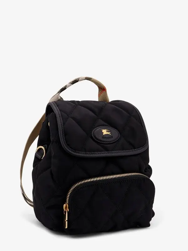 Burberry Mini Quilted Nylon Backpack With Leather Logo Patch