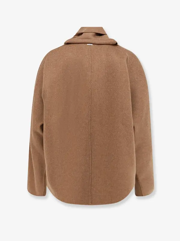 Max Mara Cropped Virgin Wool Jacket With Scarf