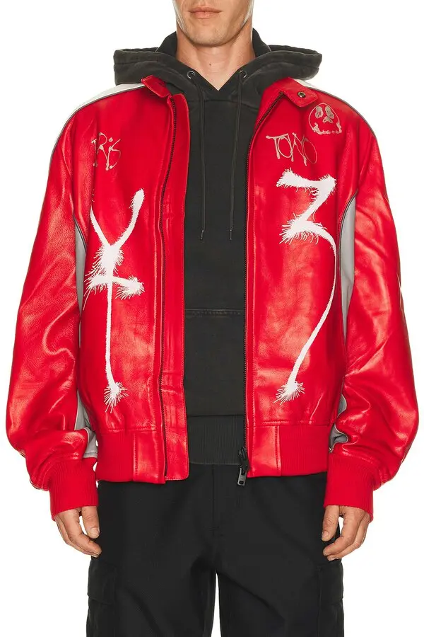 Y3 Gfx Leather Jacket