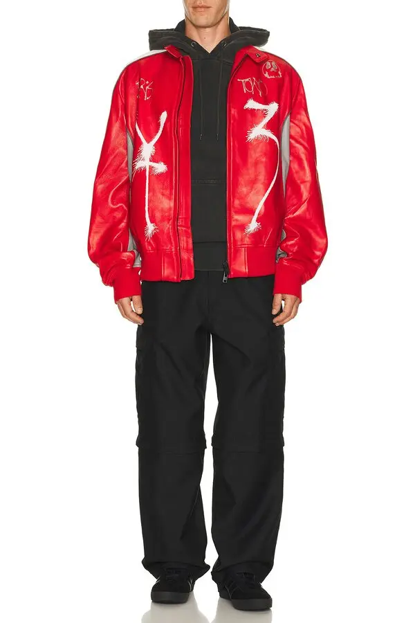 Y3 Gfx Leather Jacket