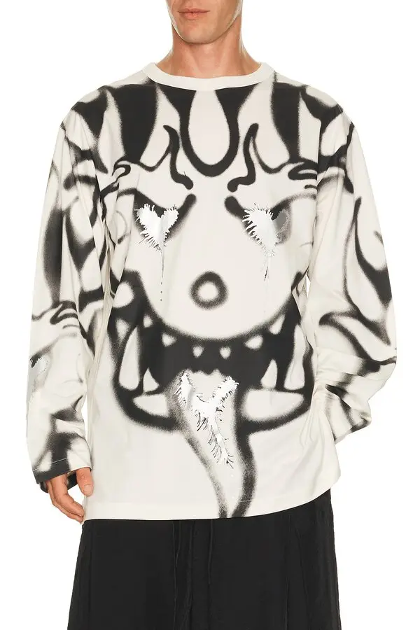 Y3 Aop Gfx Long Sleeve In White