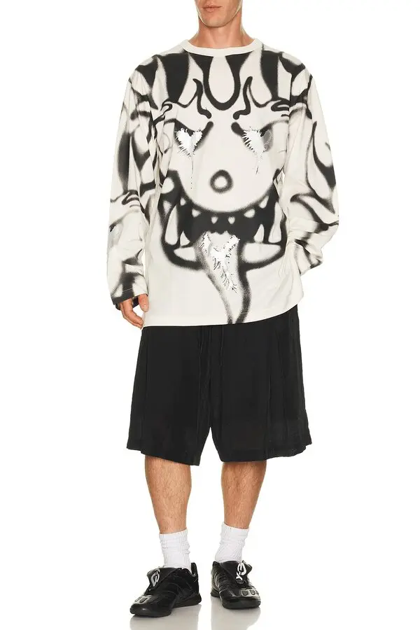 Y3 Aop Gfx Long Sleeve In White