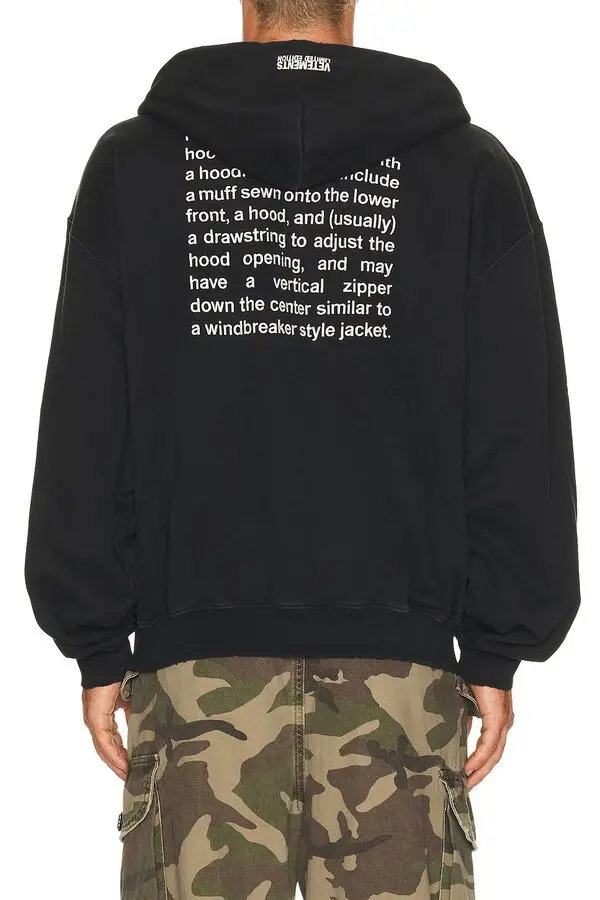 Vetements Embroidered Definition Zip-up Hoodie