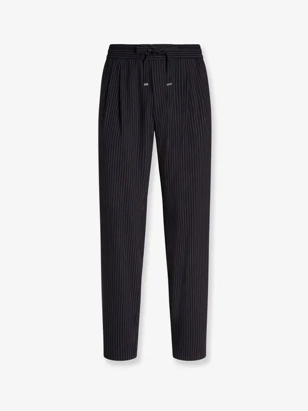 Dolce & Gabbana Pinstriped Wool Jogging Trousers