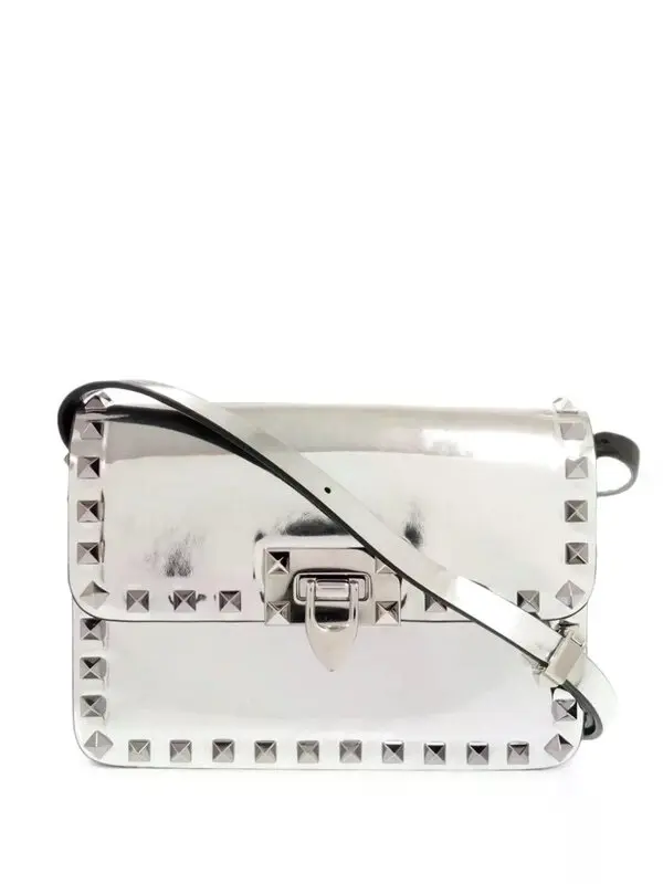Valentino Garavani 2000-2017 Small Mirror Calfskin Rockstud23 Shoulder Bag - Silver